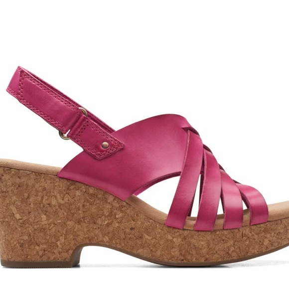 Clarks | Shoes | Clarks Collection Woven Leather Wedgesgiselle Glow ...